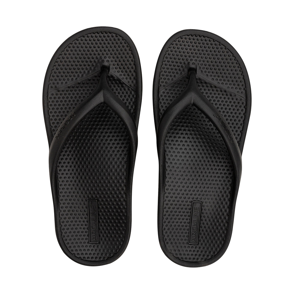 Archline Rebound Orthotic Thongs - Black | Foot Pain Plantar Fasciitis ...