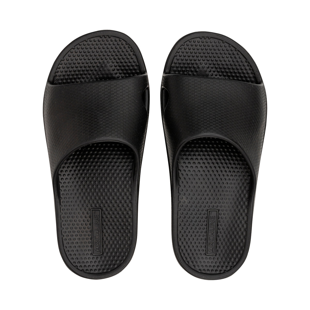 Archline Rebound Orthotic Slides - Black | Foot Pain Plantar Fasciitis ...