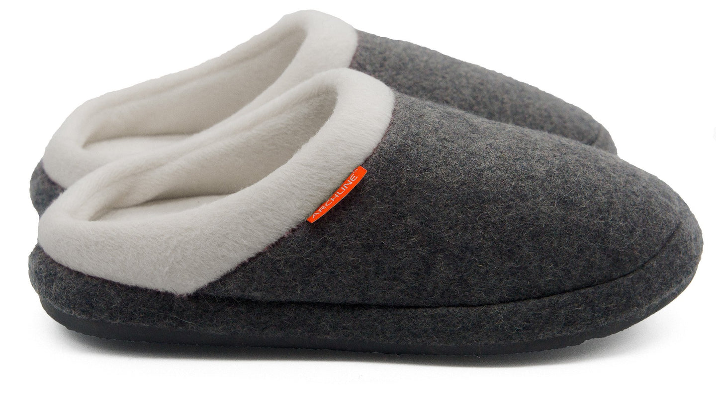Archline Orthotic Slippers Slip-On – Grey Marl – Axign Medical Footwear