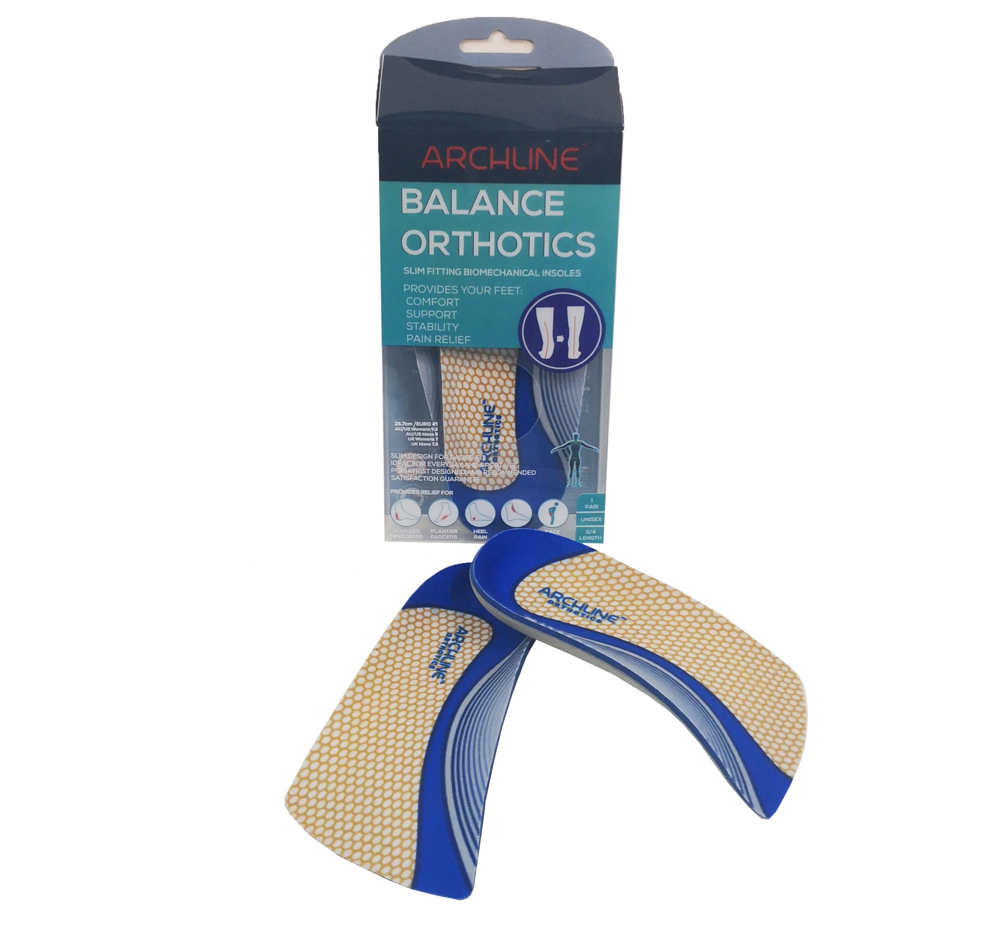 Archline Orthotic Insoles Slimline – 3/4 Length | Plantar Fasciitis ...